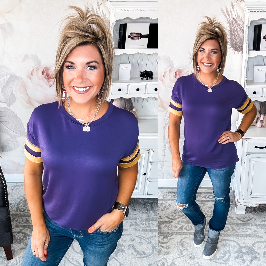 Pack Your Gear Game Day Tee - Purple/Yellow