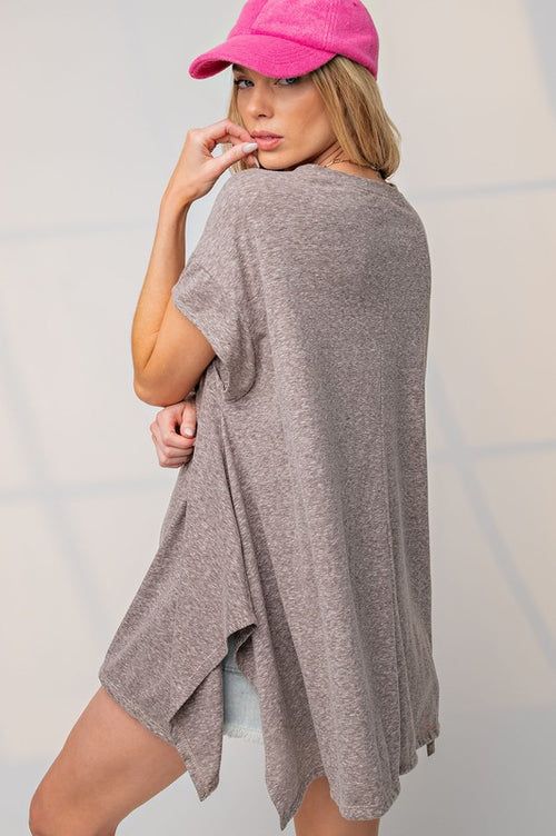 Fully Committed to You Tunic Tee - Mushroom