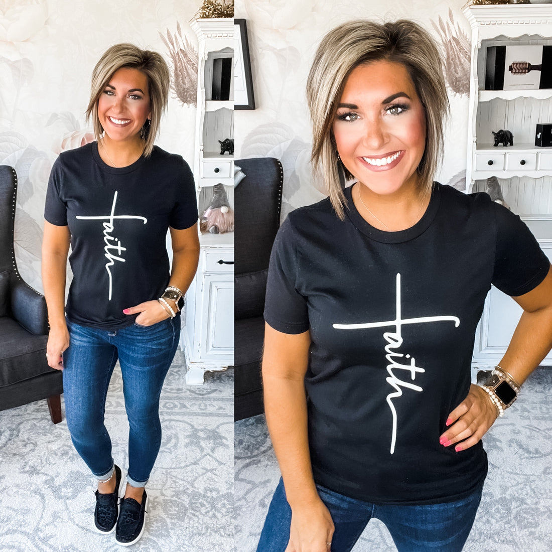 Faith Vertical Cross Graphic Tee